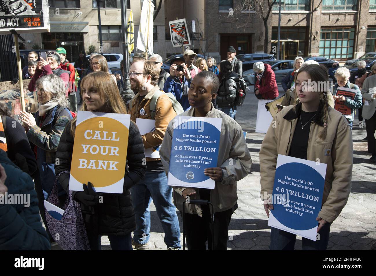 Environmental climate activists demonstrate and march against the big ...