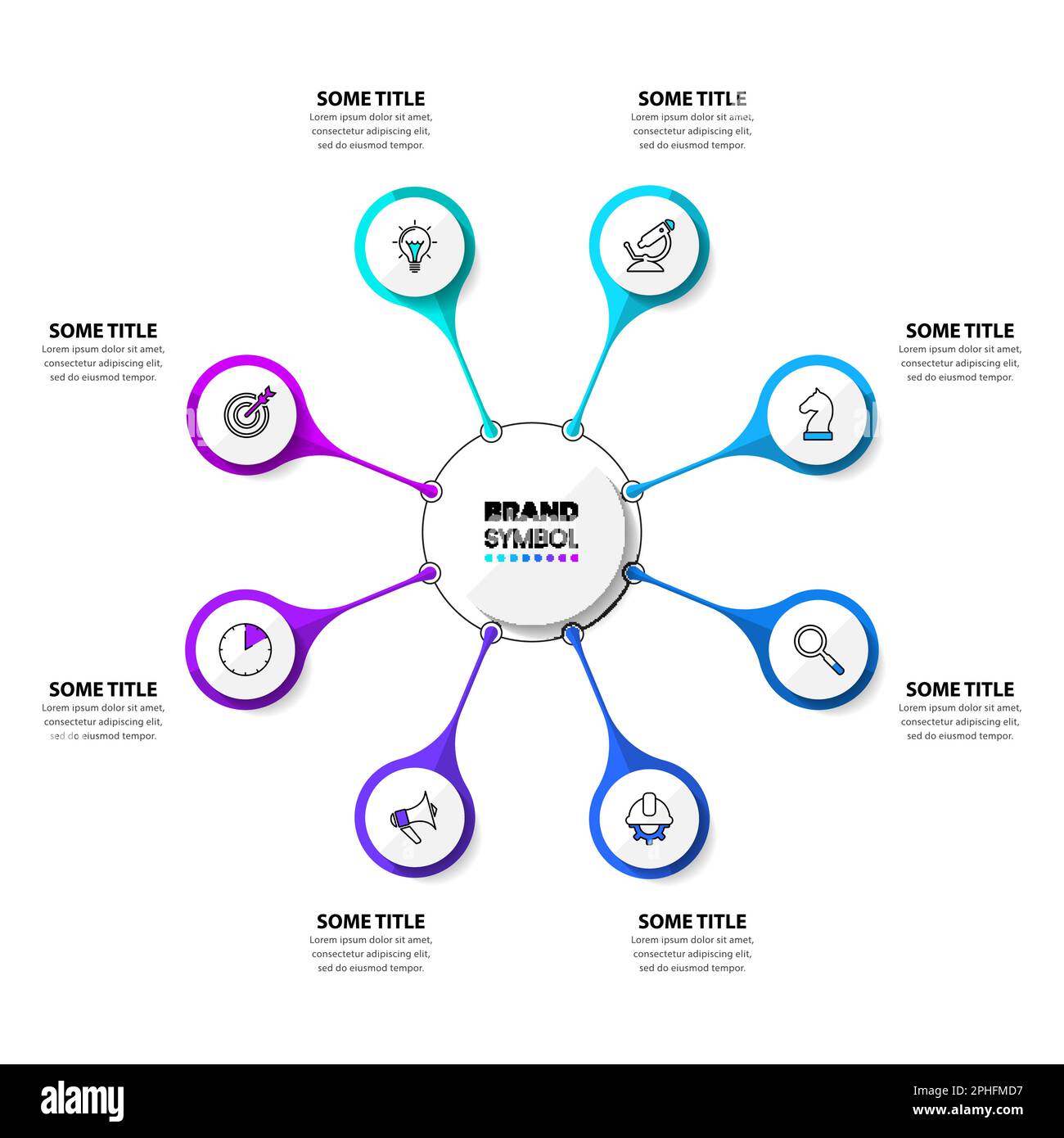 8 part circle infographic hi-res stock photography and images - Alamy