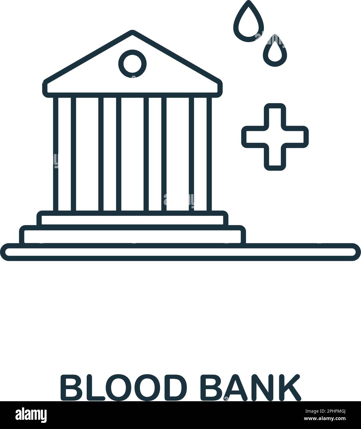 Blood Bank line icon. Element sign from transplantation collection ...