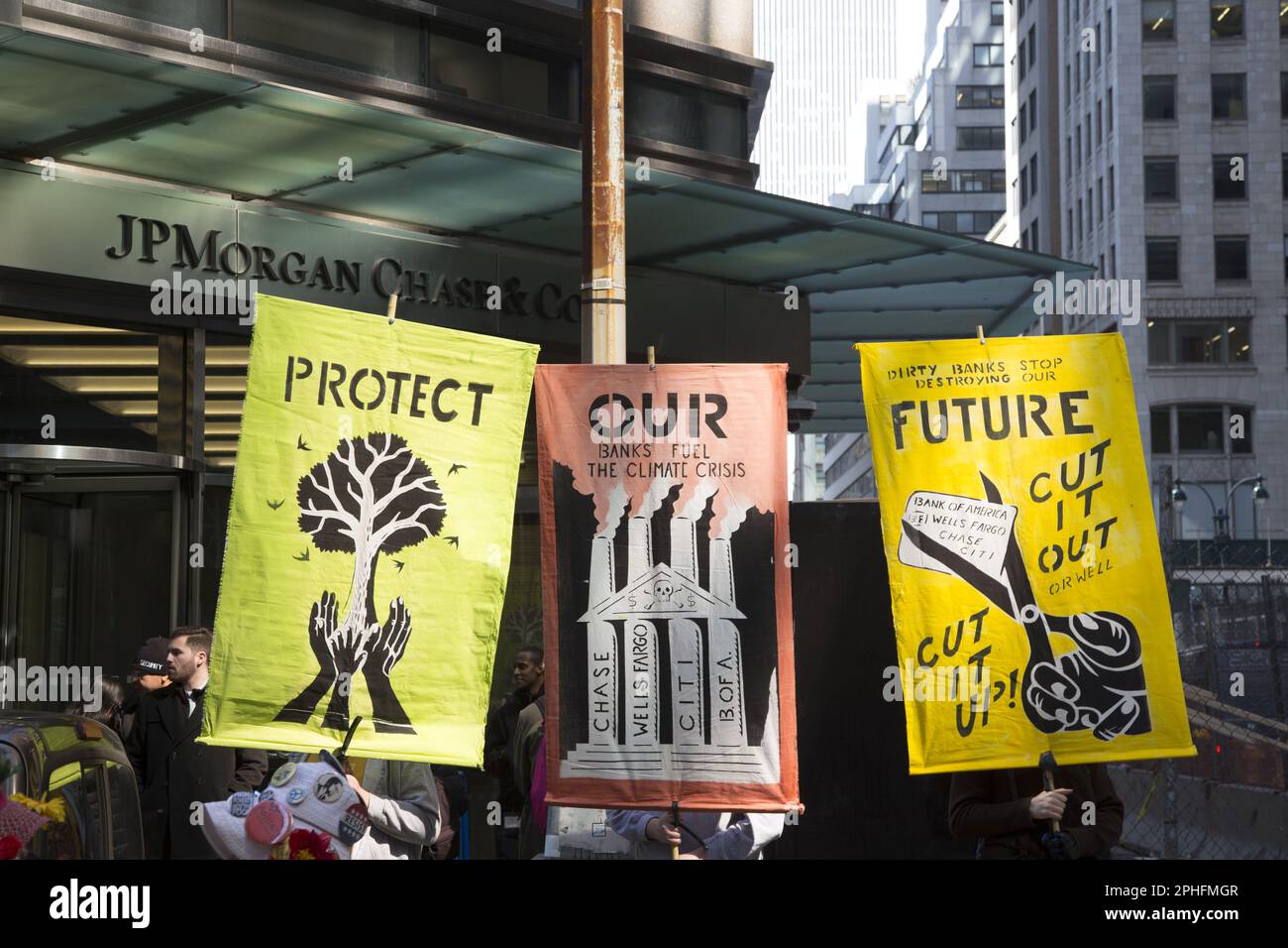 Environmental climate activists demonstrate and march against the big ...