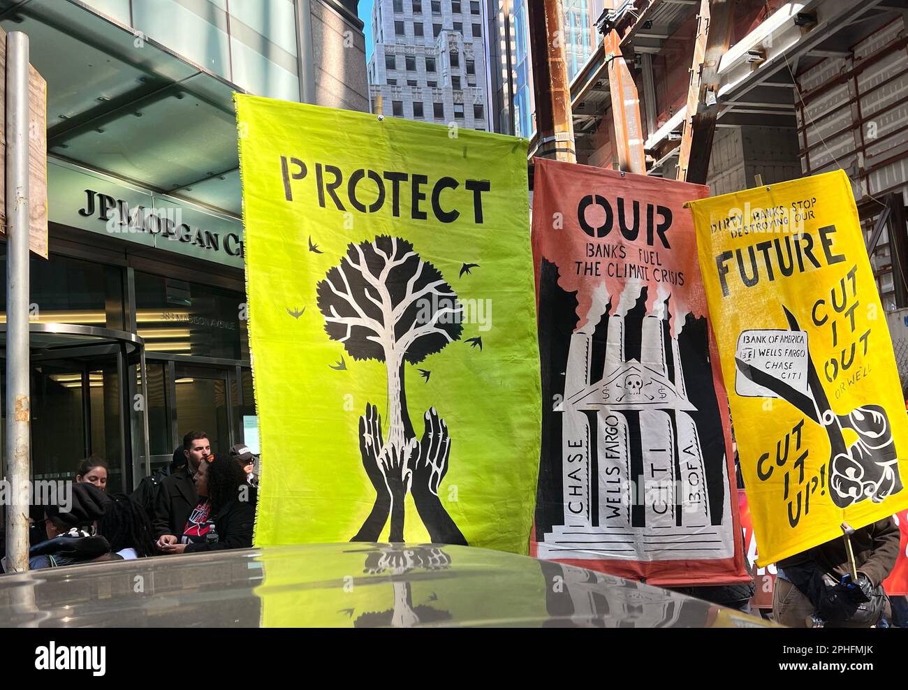 Environmental climate activists demonstrate and march against the big ...