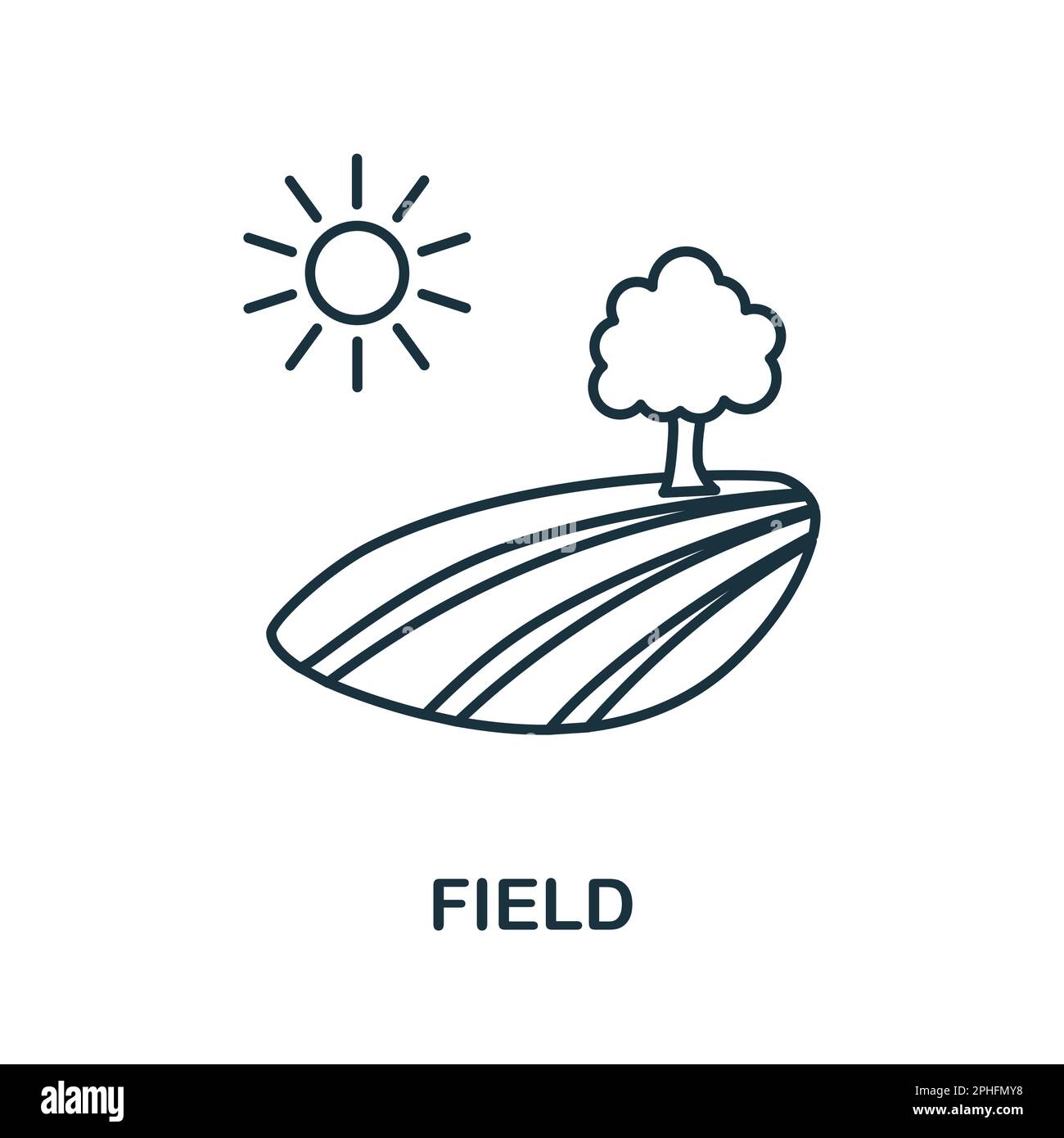 Field line icon. Monochrome simple Field outline icon for templates ...