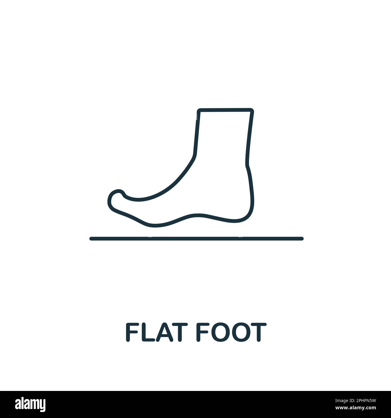 Flat Foot line icon. Monochrome simple Flat Foot outline icon for ...
