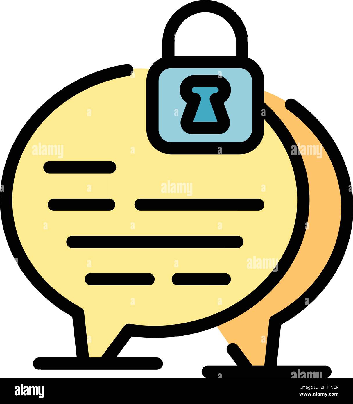 Encrypted chat icon. Outline Encrypted chat vector icon for web design ...