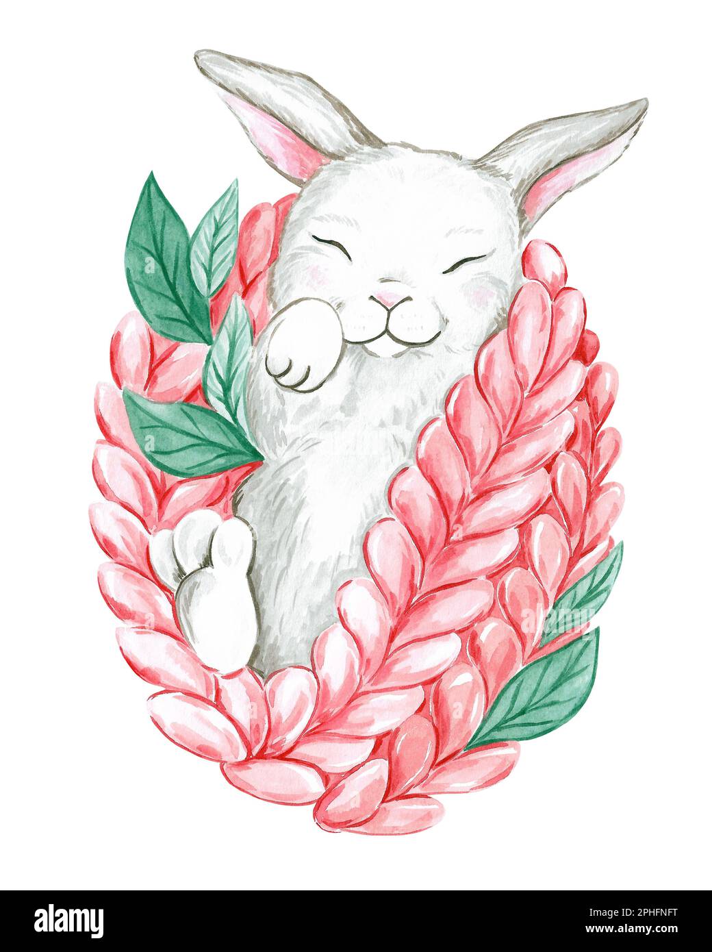 Cute sleeping bunny in Cut Out Stock Images & Pictures - Alamy