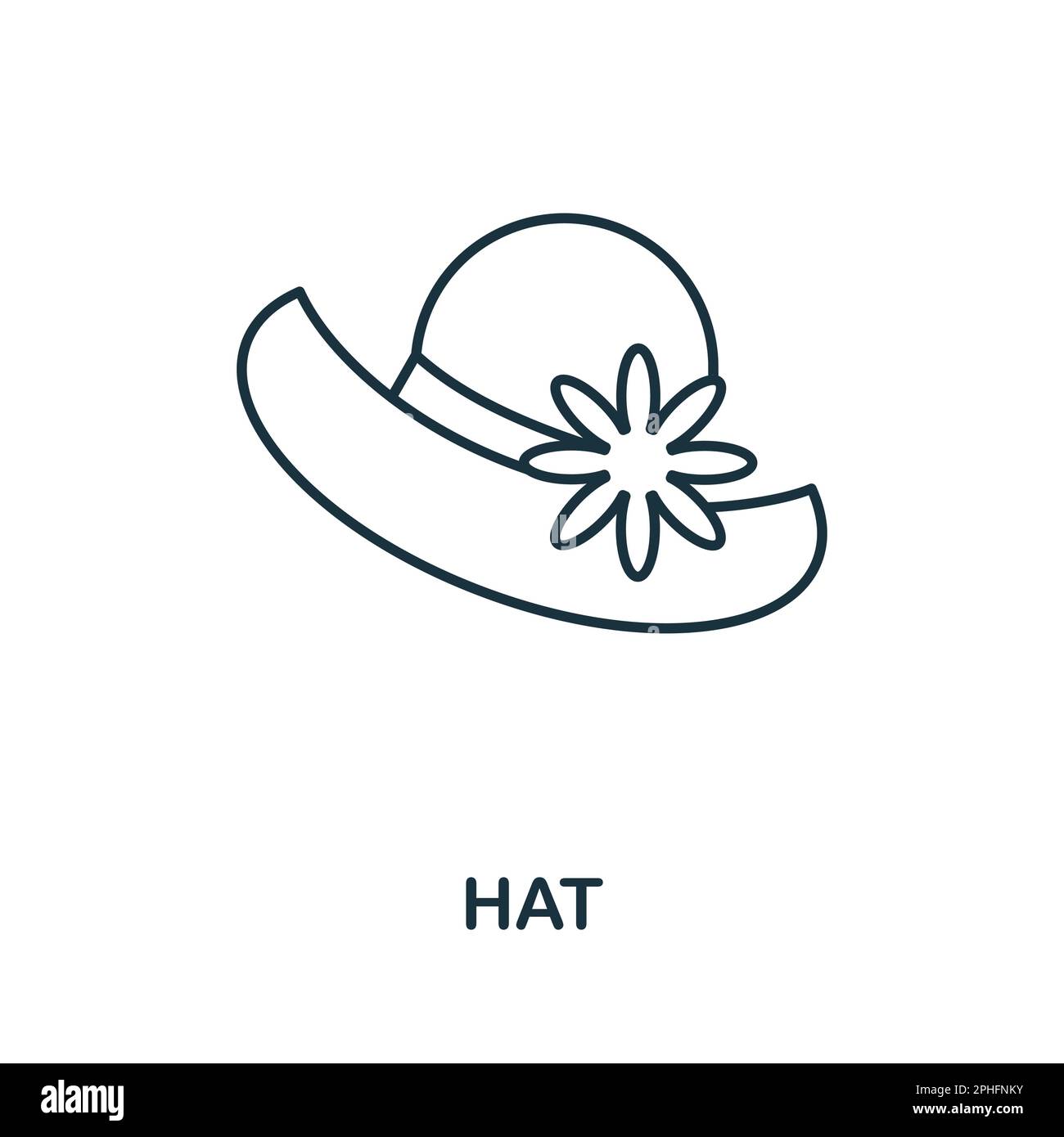 Hat line icon. Monochrome simple Hat outline icon for templates, web ...