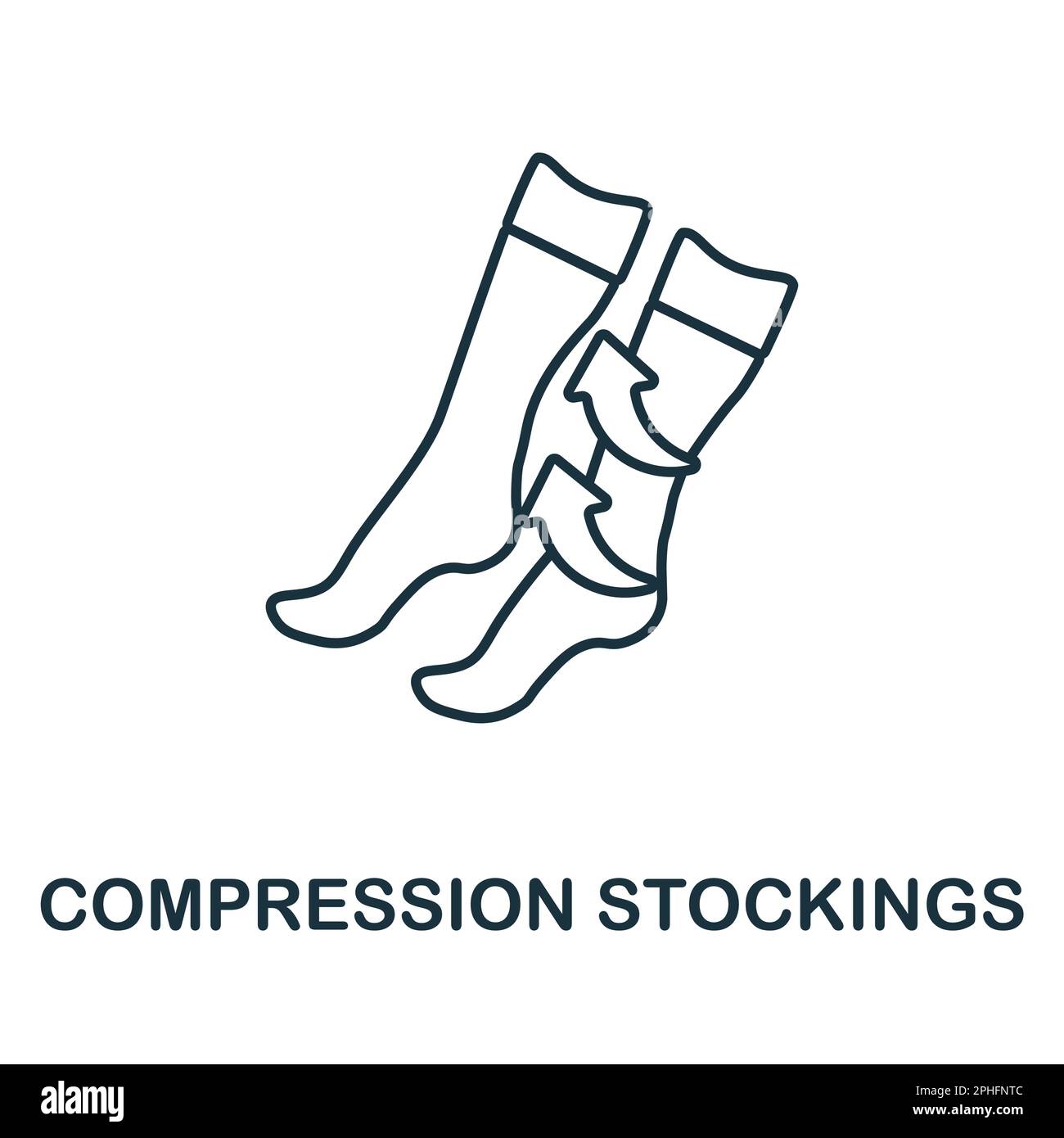 Compression Stockings line icon. Monochrome simple Compression ...