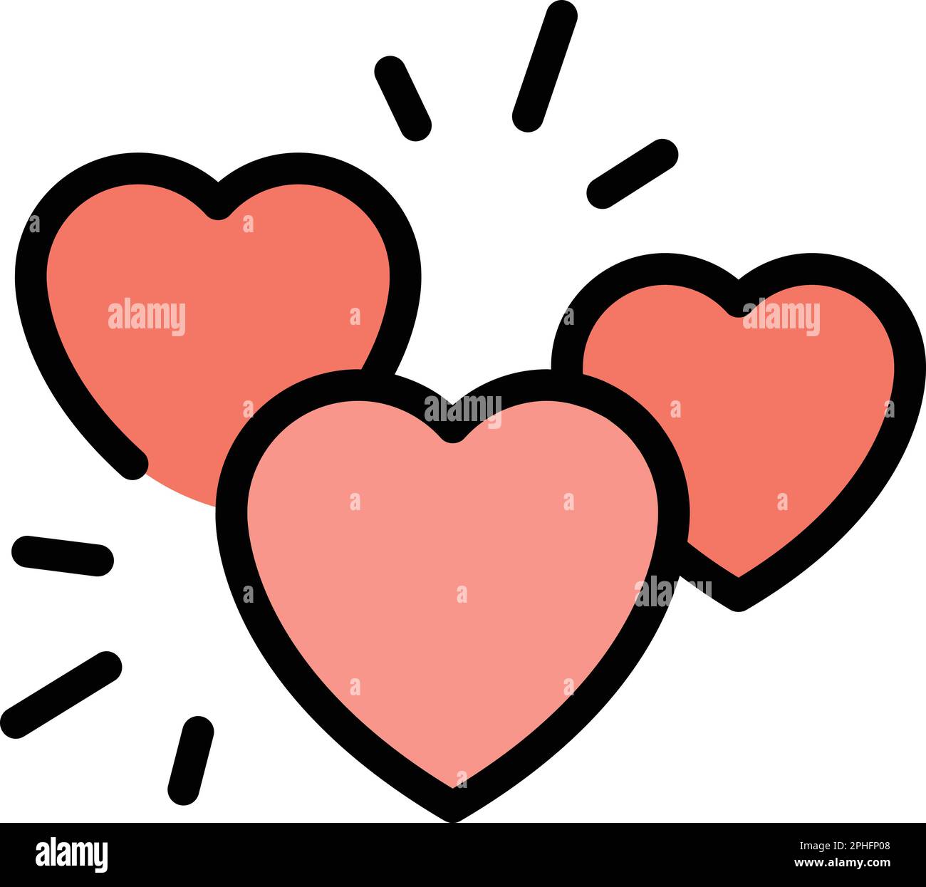 Like network heart icon. Outline Like network heart vector icon for web ...