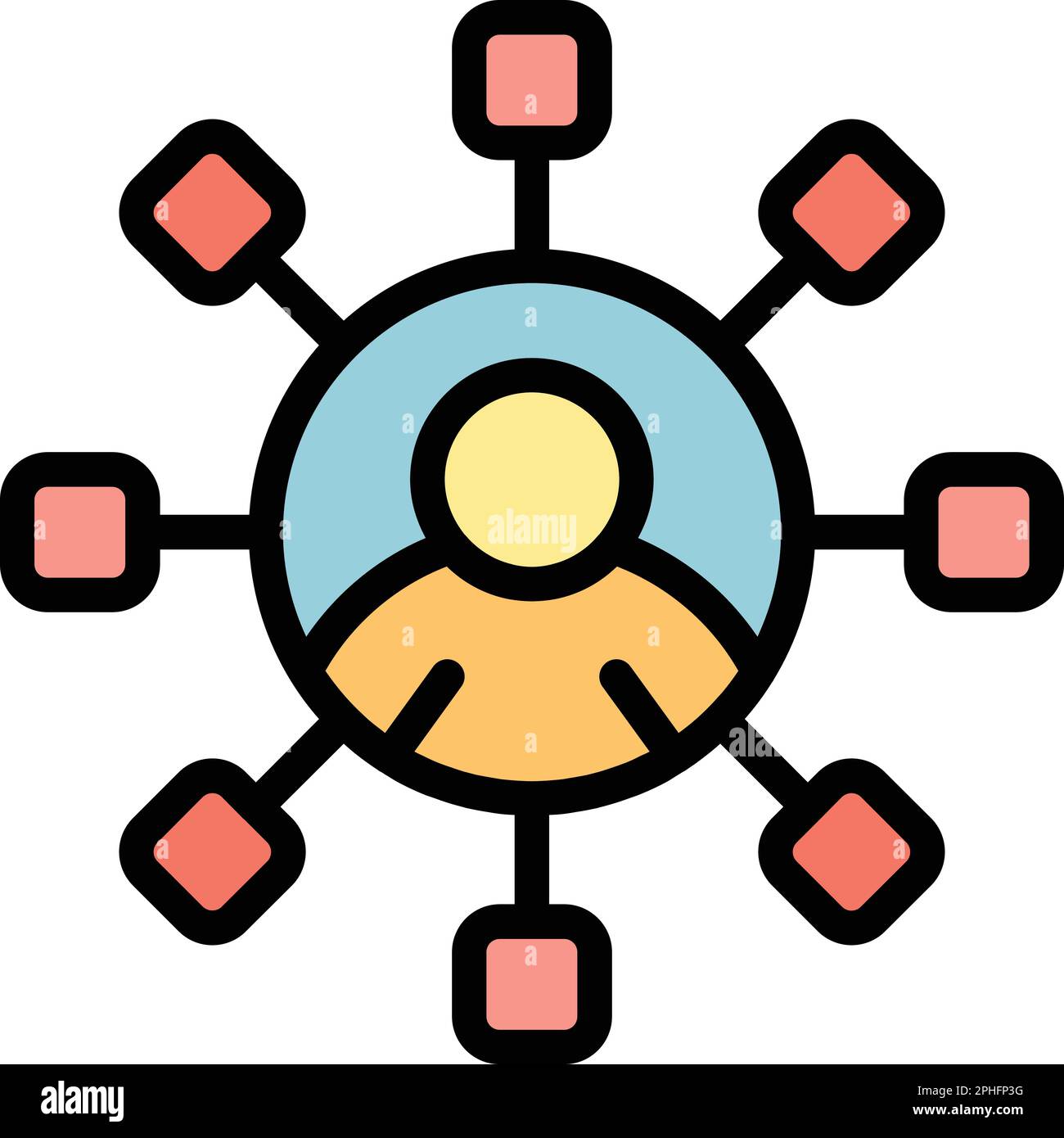 Social network user icon. Outline Social network user vector icon for ...