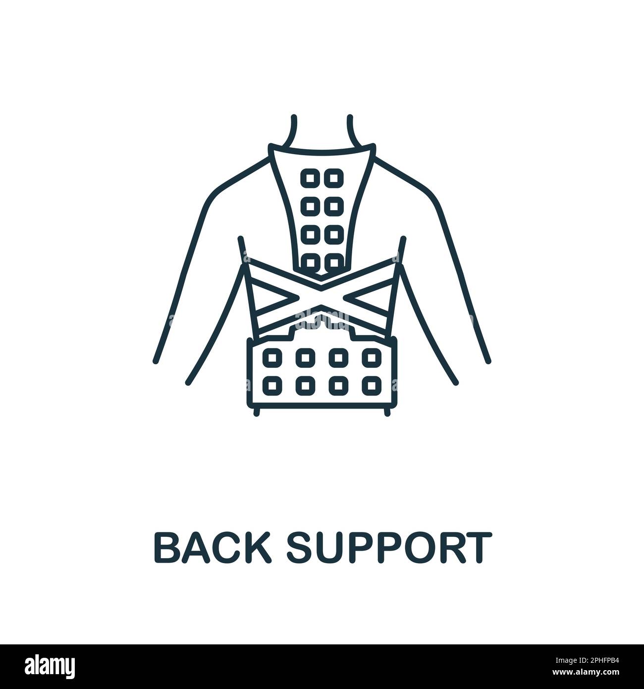 Back Support line icon. Monochrome simple Back Support outline icon for ...