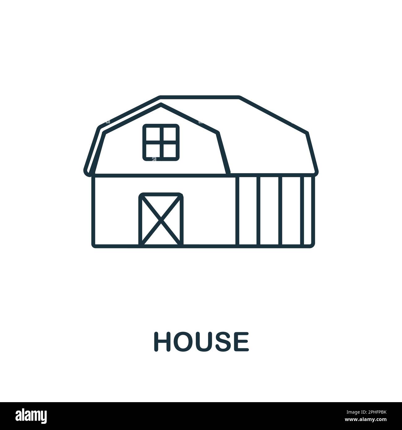 House line icon. Monochrome simple House outline icon for templates ...