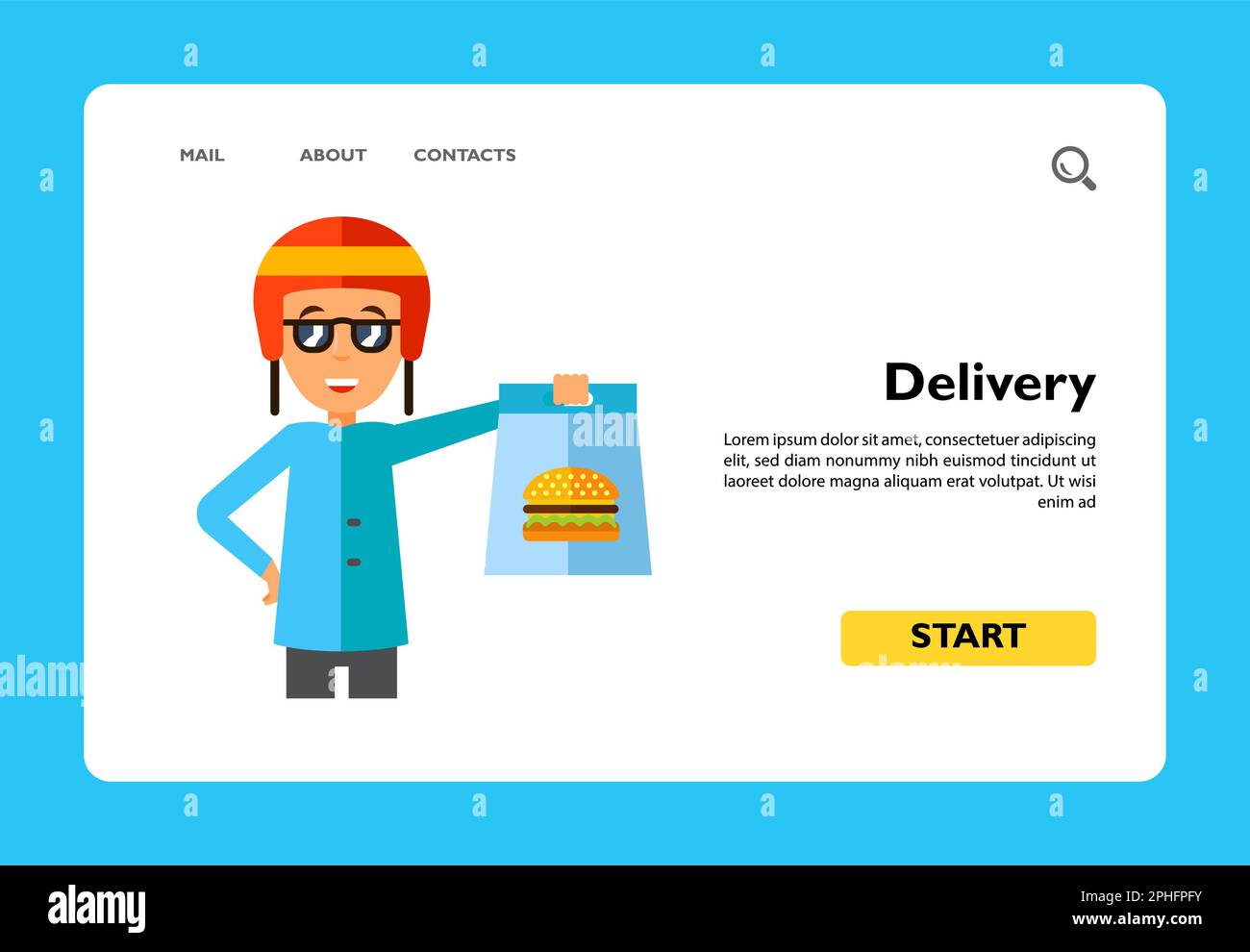 Food delivery concept smiling Stock Vector Images - Alamy