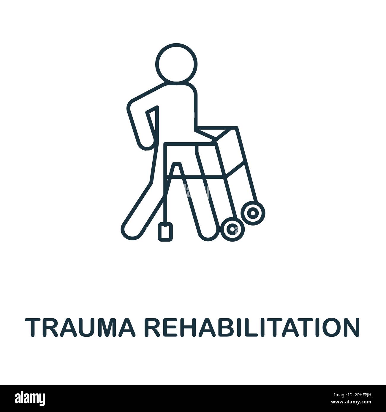 Trauma Rehabilitation line icon. Monochrome simple Trauma ...