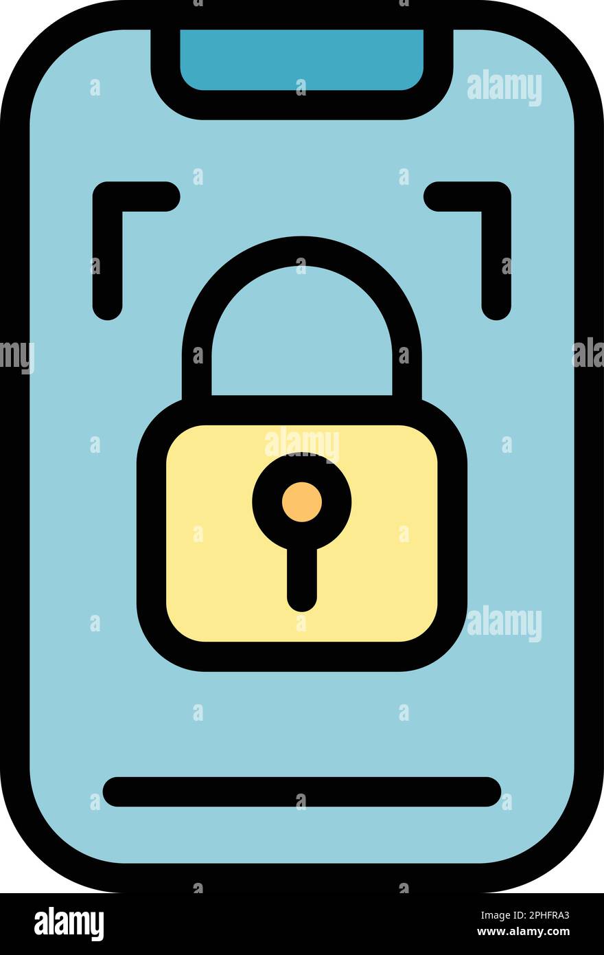 Locked phone icon. Outline Locked phone vector icon for web design ...