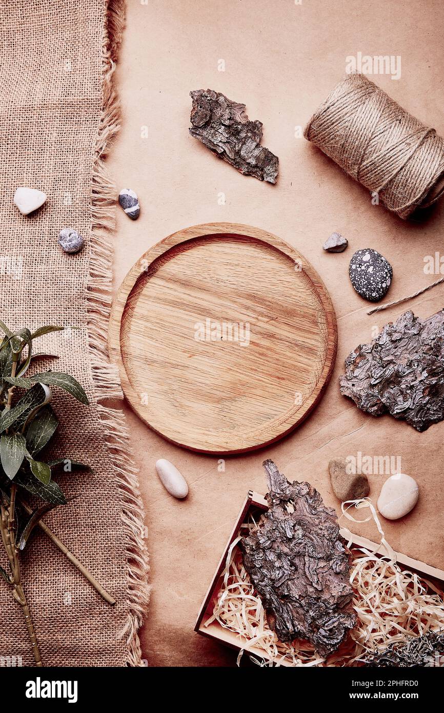 Sustainable, eco-friendly lifestyle. Natural wooden mock up - template ...