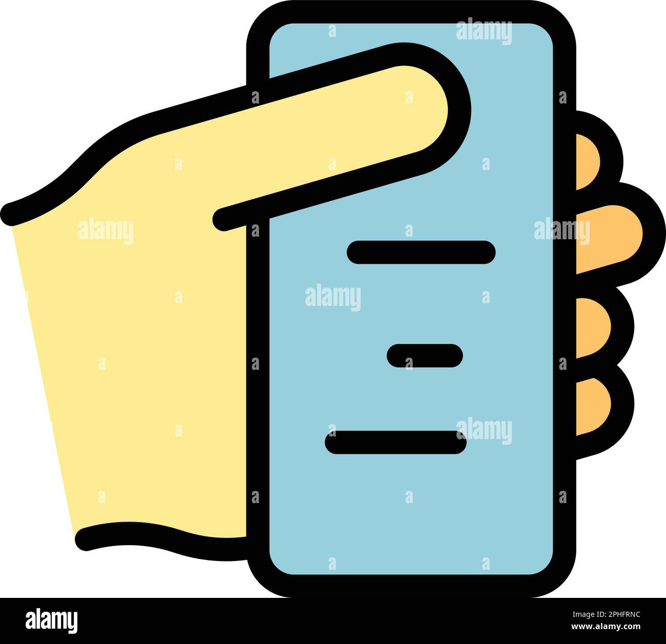 Holding gadget icon outline vector. Hand phone. Smart mobile color flat ...