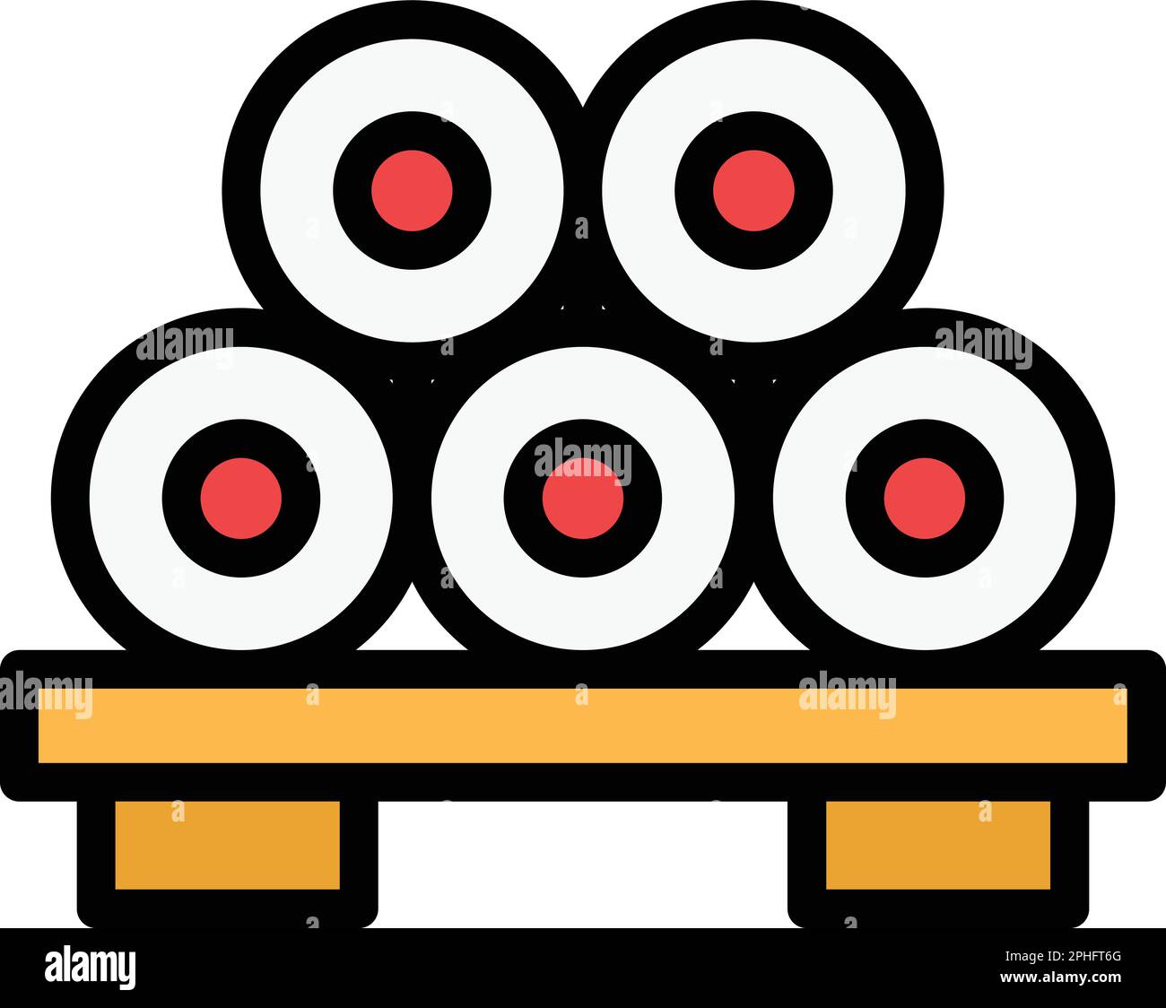 Sushi food icon. Outline Sushi food vector icon for web design isolated ...