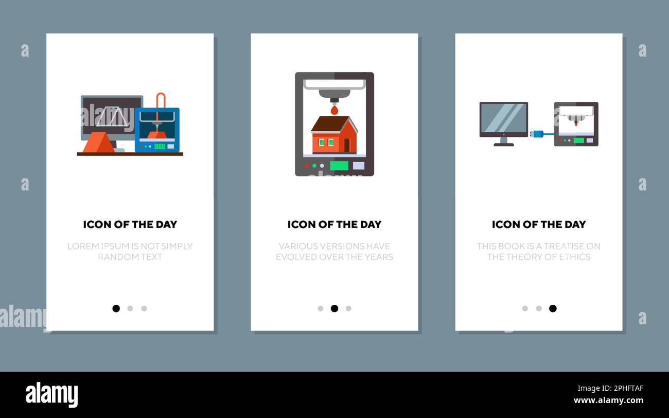 3D digital printer thin flat icon set Stock Vector Image & Art - Alamy