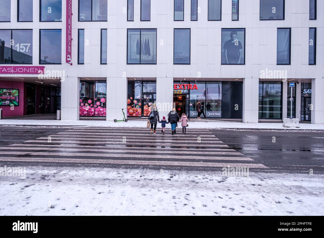 Sandnes, Norway, March 11 2023, Family Or People With Young Children ...