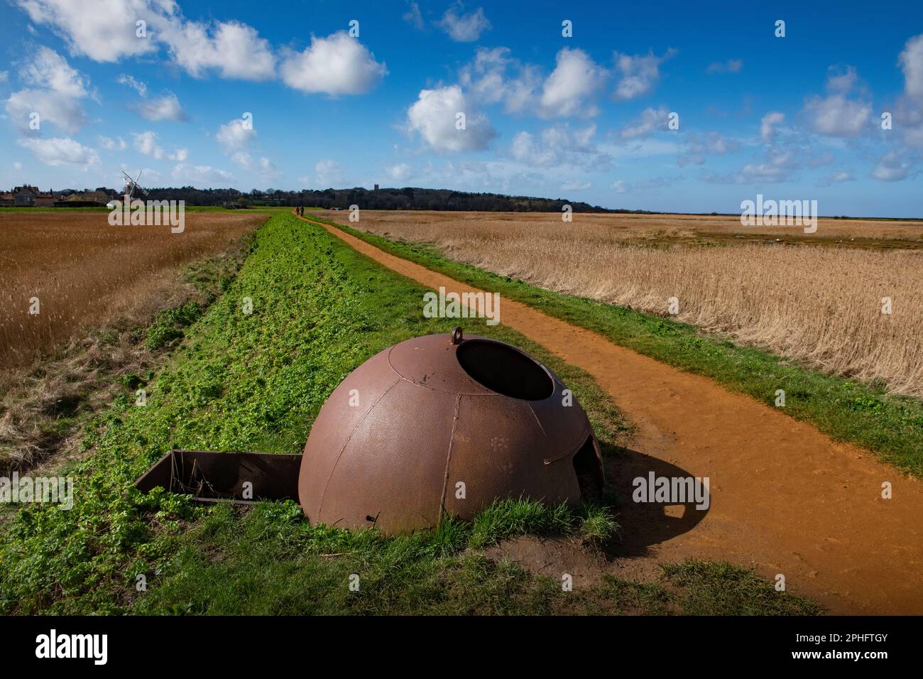 Norfolk Marshes Norfolk England March 2023 First World War gun ...