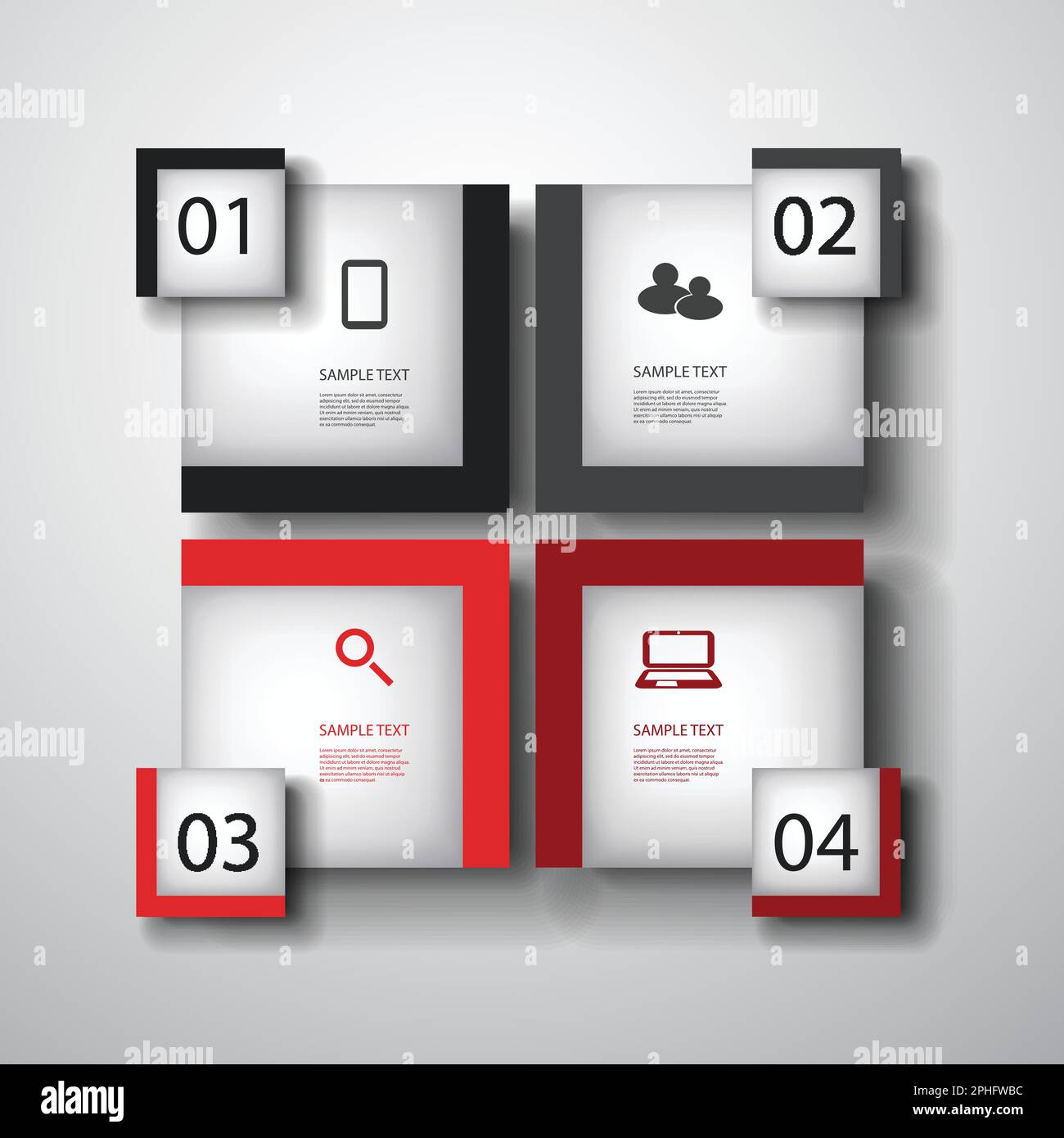 Infographic design white red rectangle Stock Vector Images - Alamy