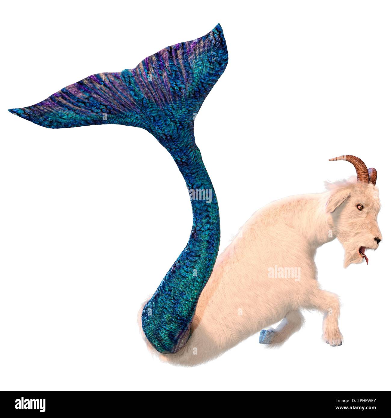 3D rendering of a capricorn, the sea goat star isolated on white ...