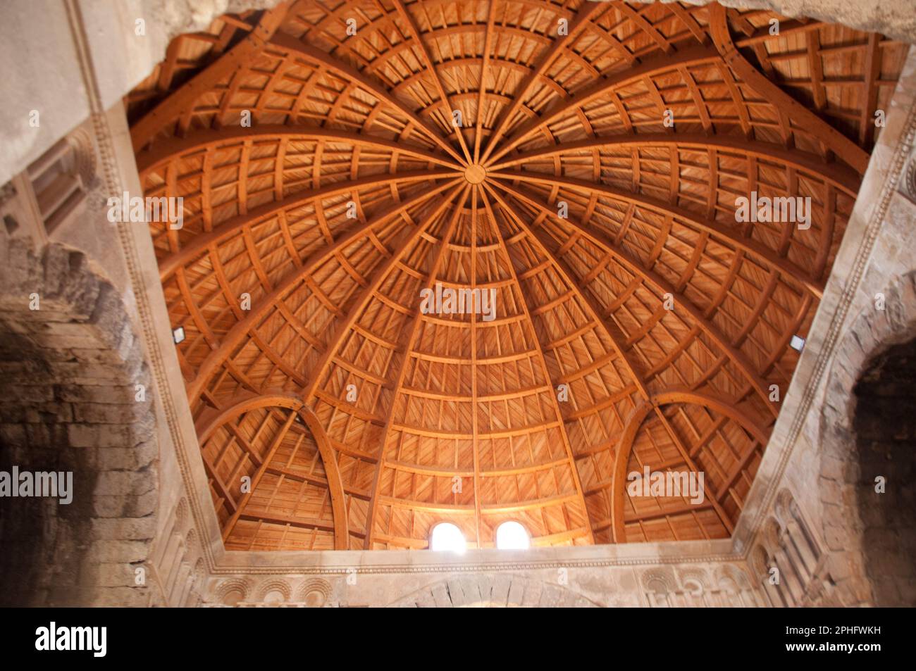 Ceiling of the entrance gate to the umayyad palace hi-res stock ...