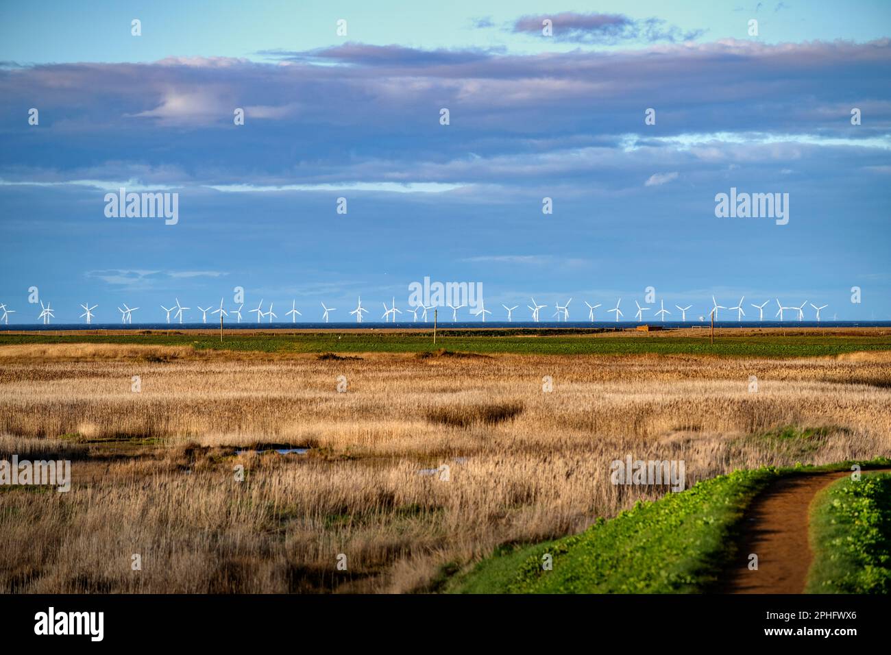 Norfolk Marshes Norfolk England March 2023 Sheringham Shoal Offshore ...