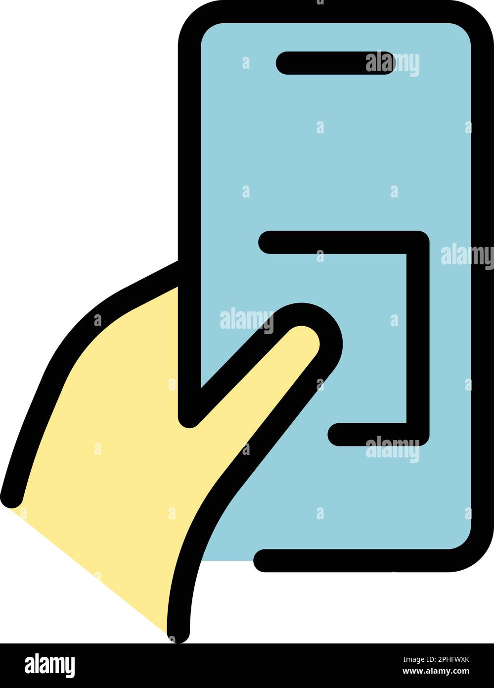 Gesture android phone icon outline vector. Hand mobile. Touch finger ...