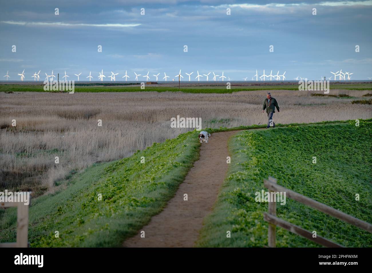 Norfolk Marshes Norfolk England March 2023 Sheringham Shoal Offshore ...