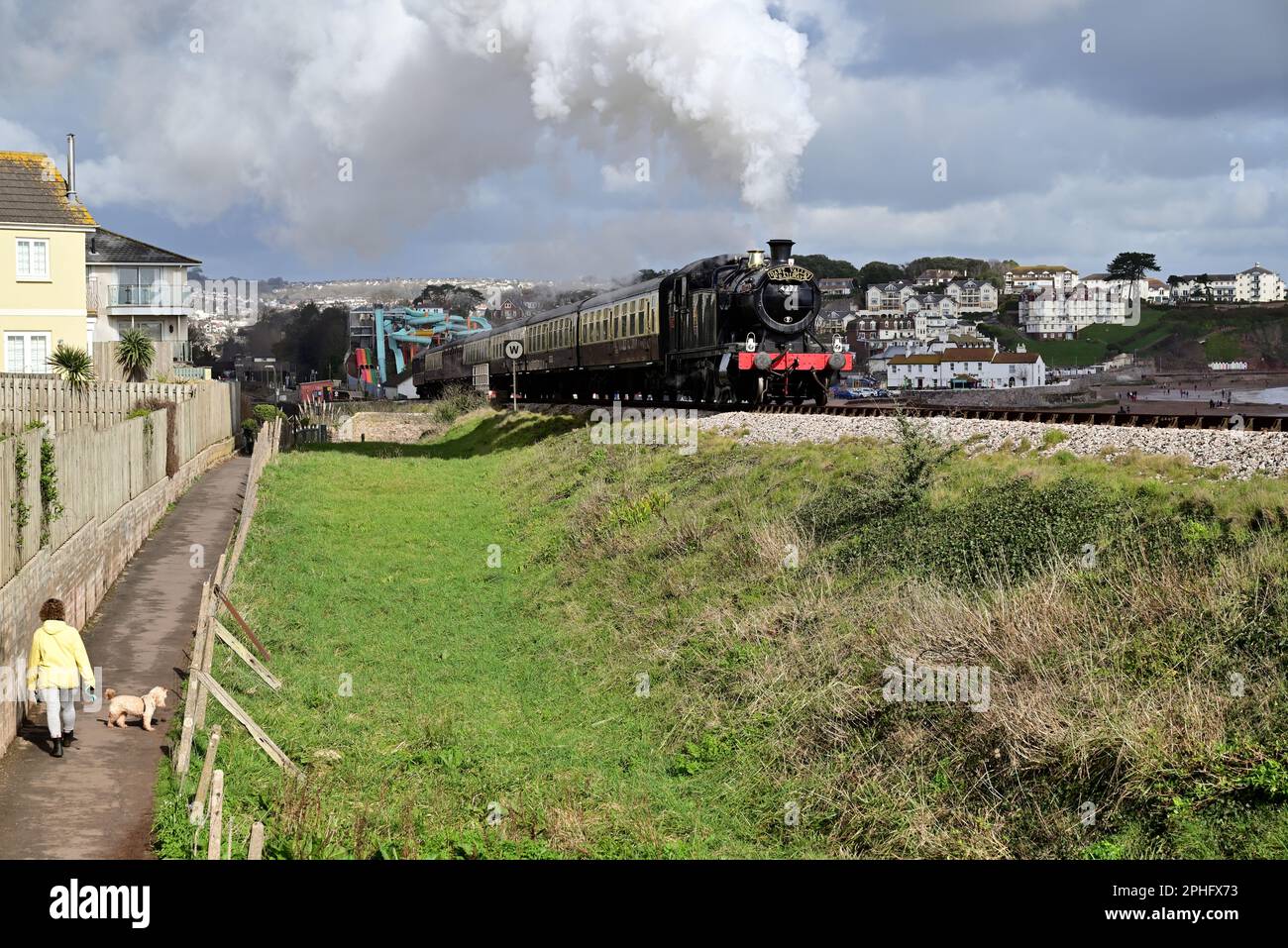 GWR 4200 class tank engine No 4277 Hercules passing Goodrington on the ...
