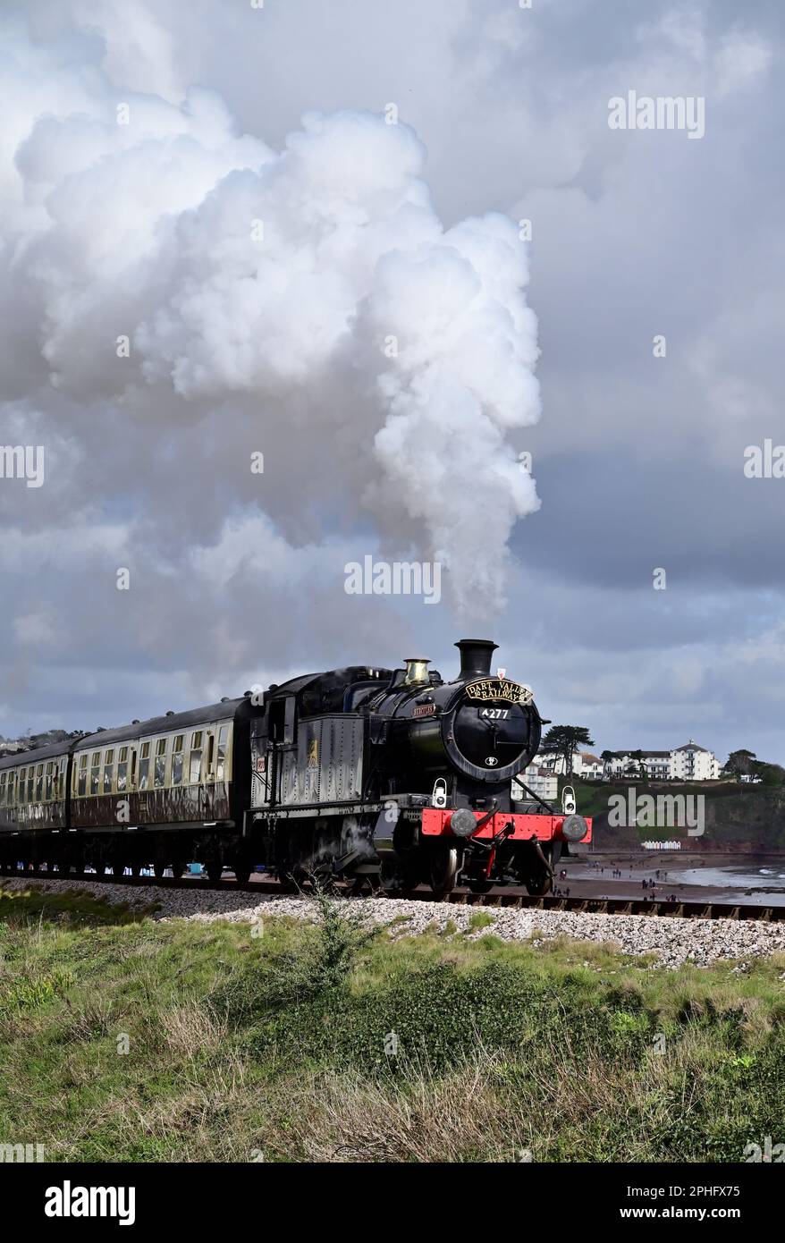 GWR 4200 class tank engine No 4277 Hercules passing Goodrington on the ...