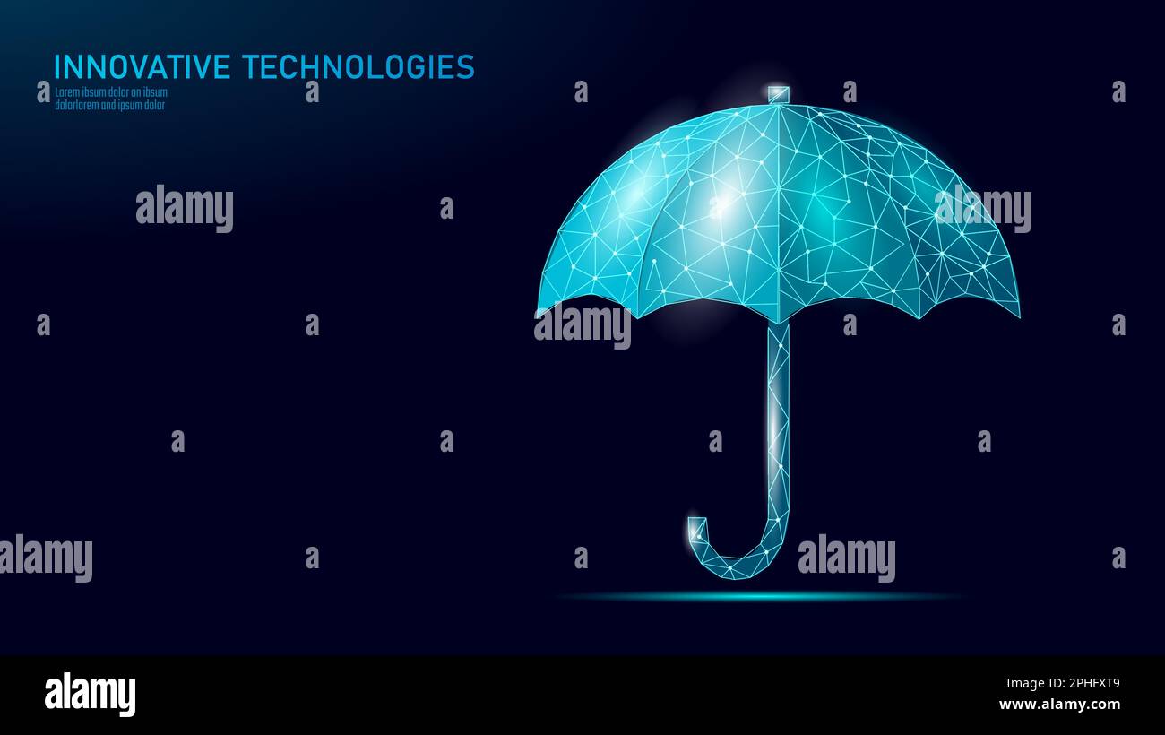 Web 3D umbrella banking system failure crisys. Low poly financial ...