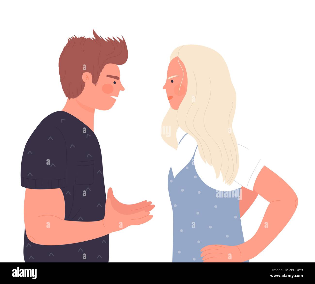Arguing angry couple. Fighting partners, relationship quarreling vector ...