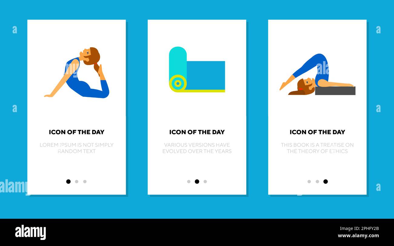 Yoga pose flat icon set Stock Vector Image & Art - Alamy