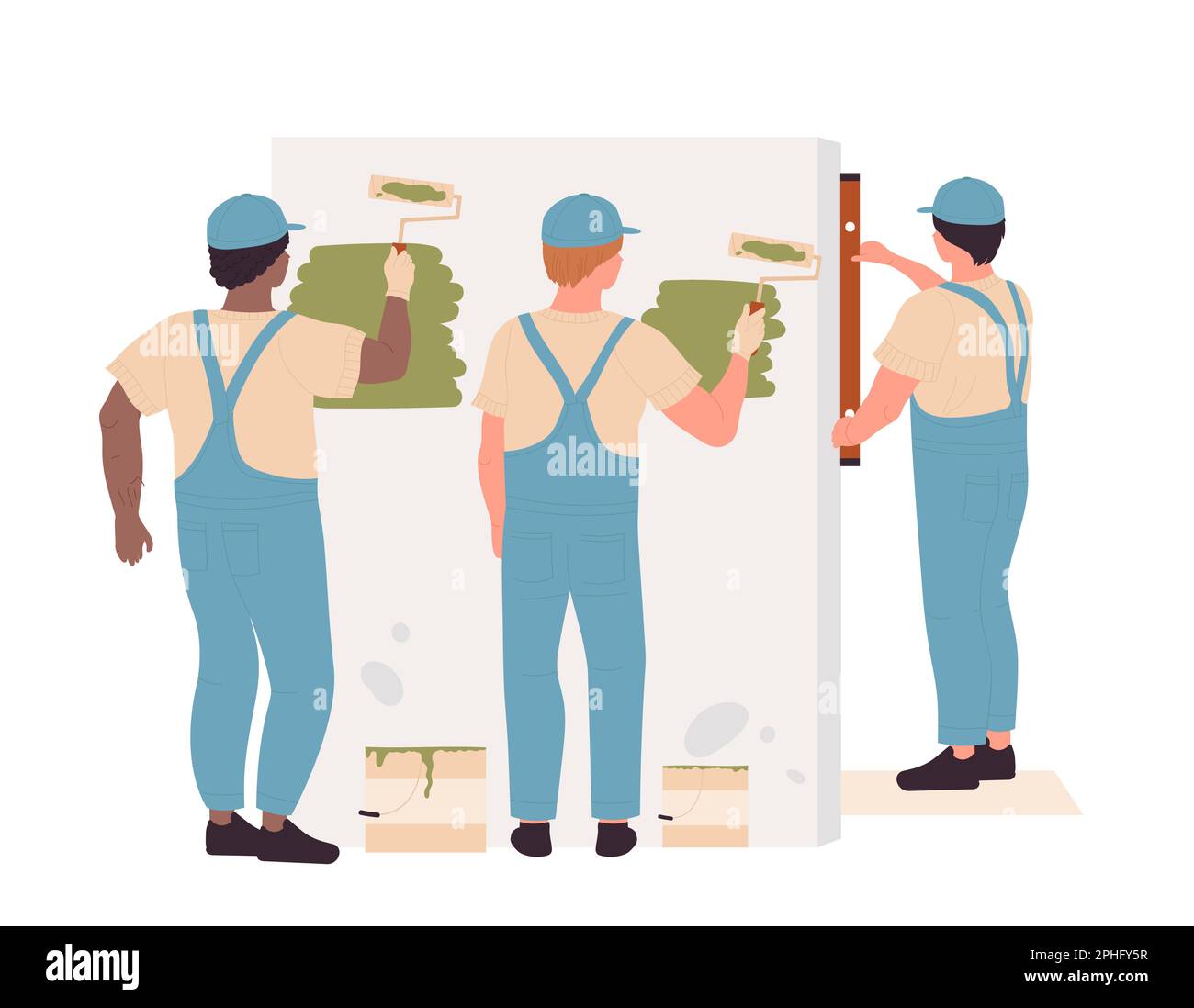 House painter worker. Building repairing workman, renovation team ...