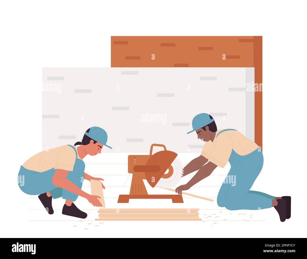 Construction repairing workers. Home renovation workman, building ...