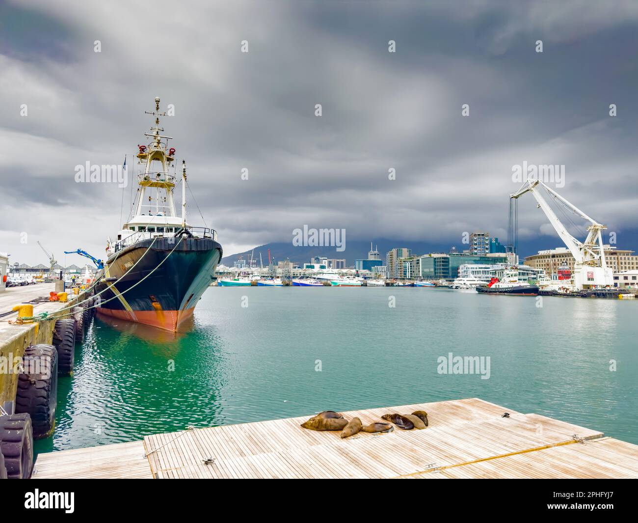 Cape Town, South Africa - March 8, 2023: Shipyard docks at V and A ...