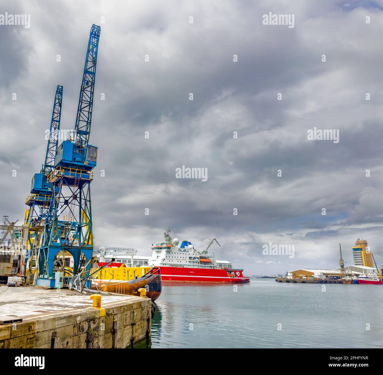 Cape Town, South Africa - March 8, 2023: Shipyard docks at V and A ...