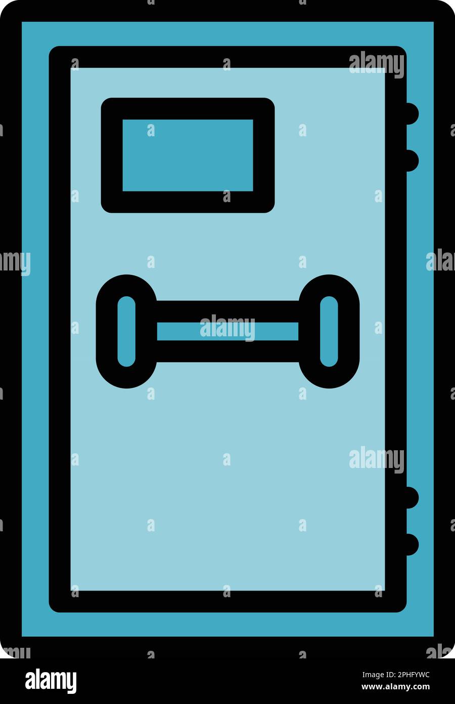 Human evacuation exit door icon. Outline Human evacuation exit door ...