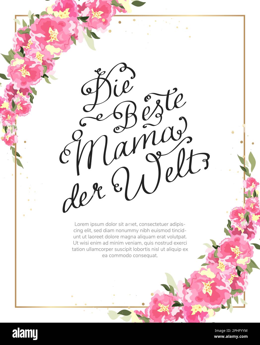 Lovely hand written Mother's Day design in german "Best Mom in the ...