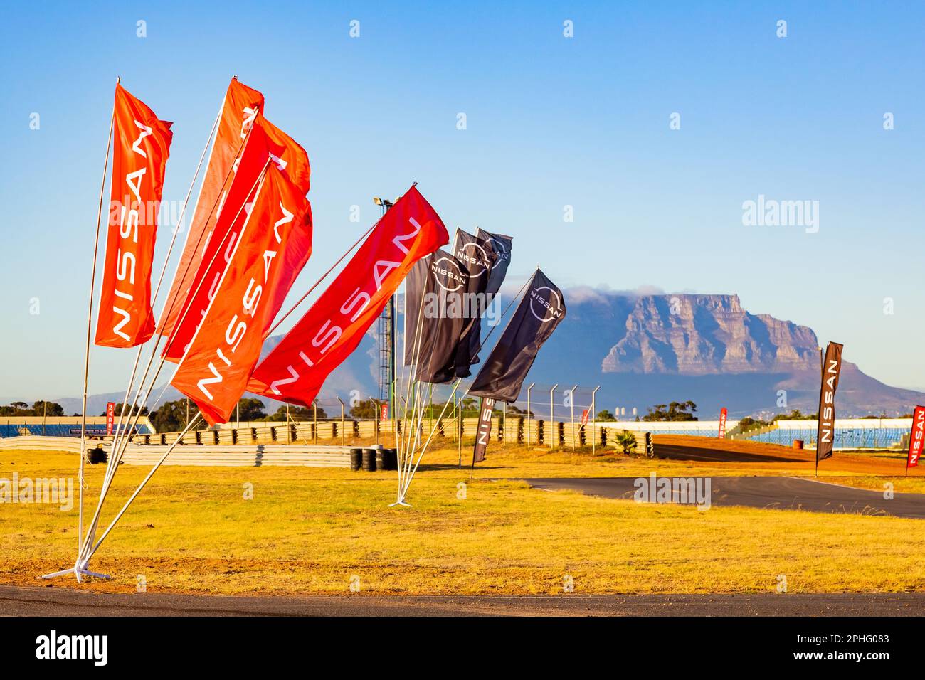 Cape Town, South Africa - February 24, 2023: Nissan vehicle branding ...