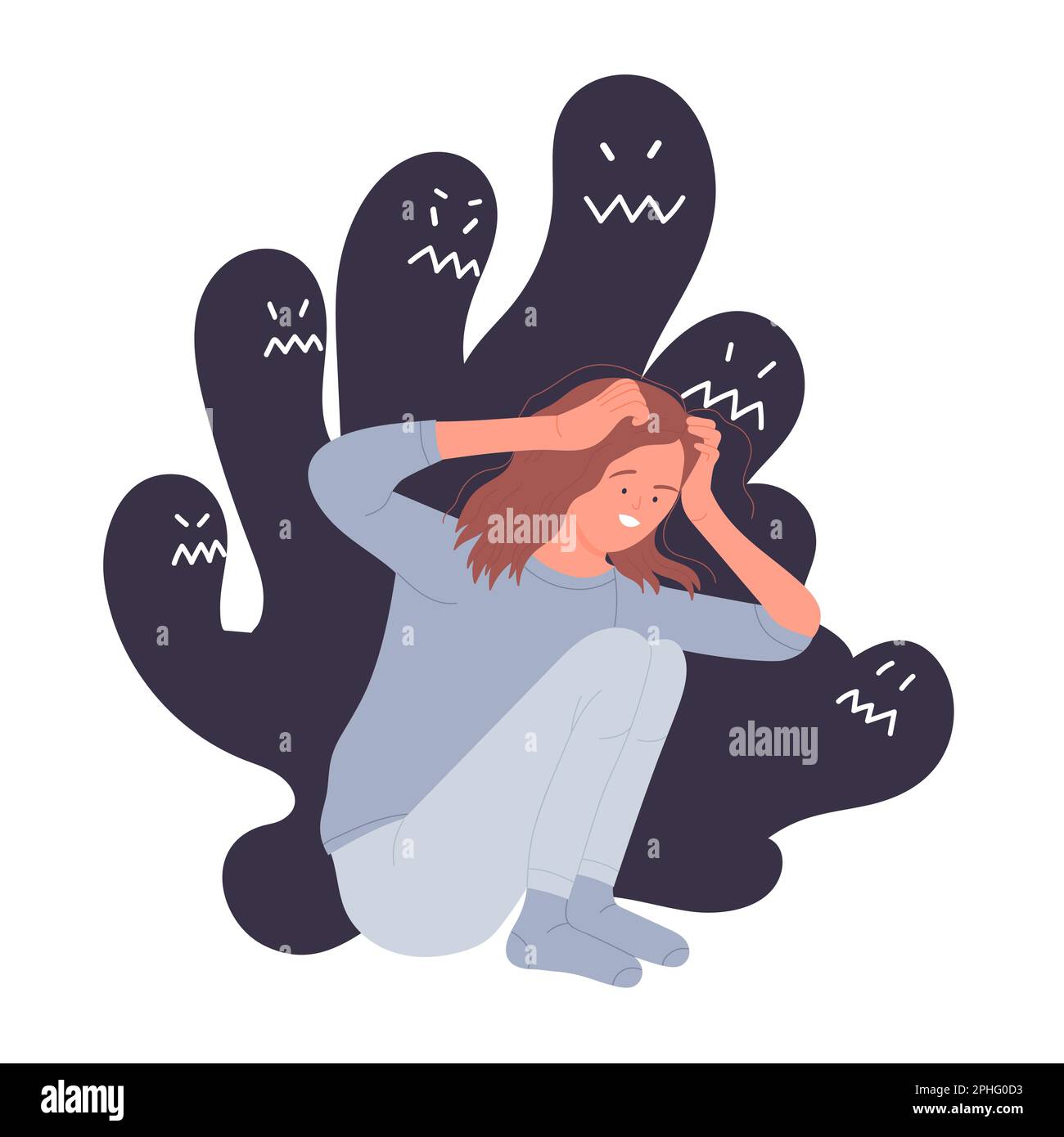 Schizophrenia mental problem. Mental health disorder, psychiatric ...