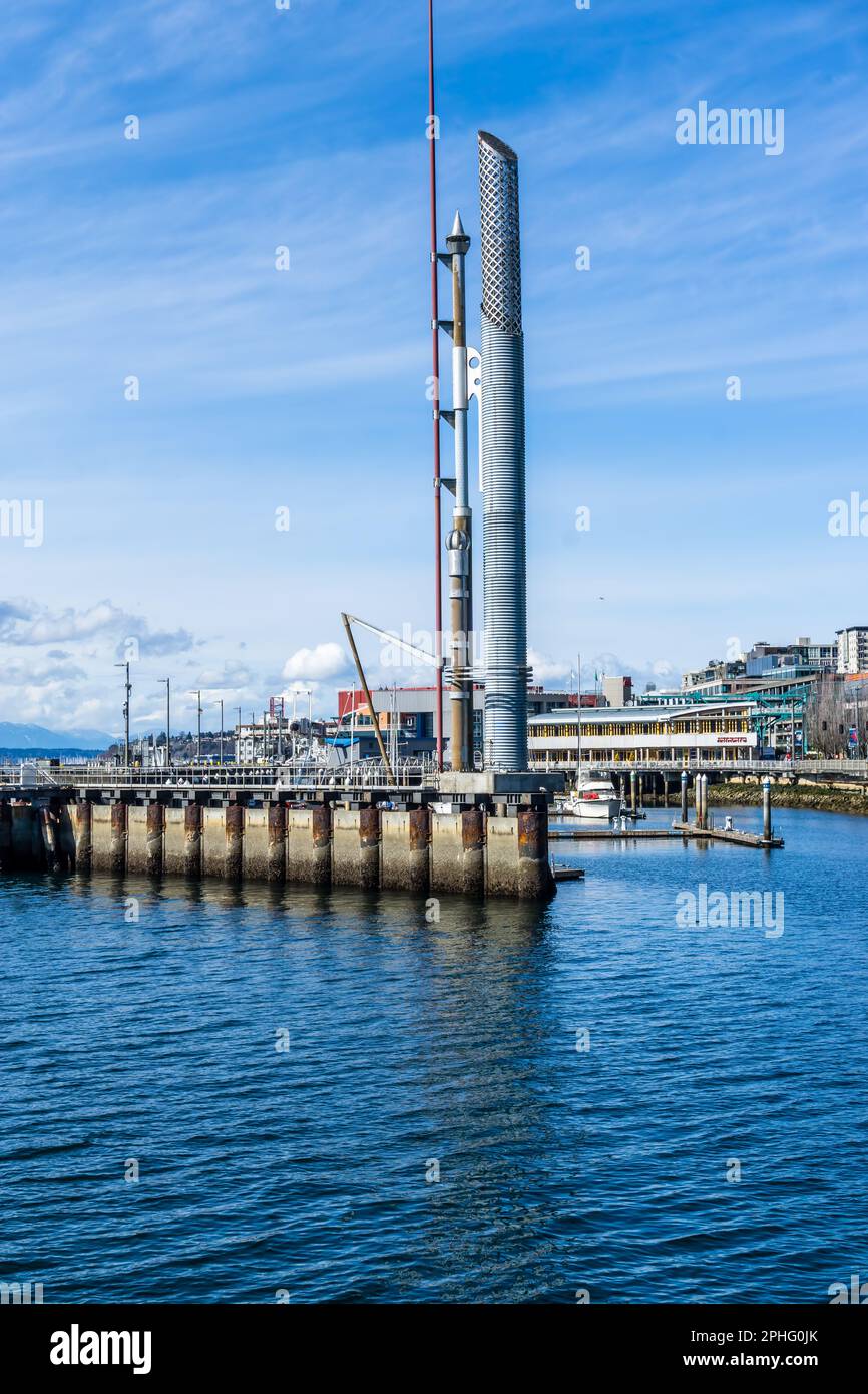 The entrance to the Bell Harbor Marina in Seattle, Washington Stock ...