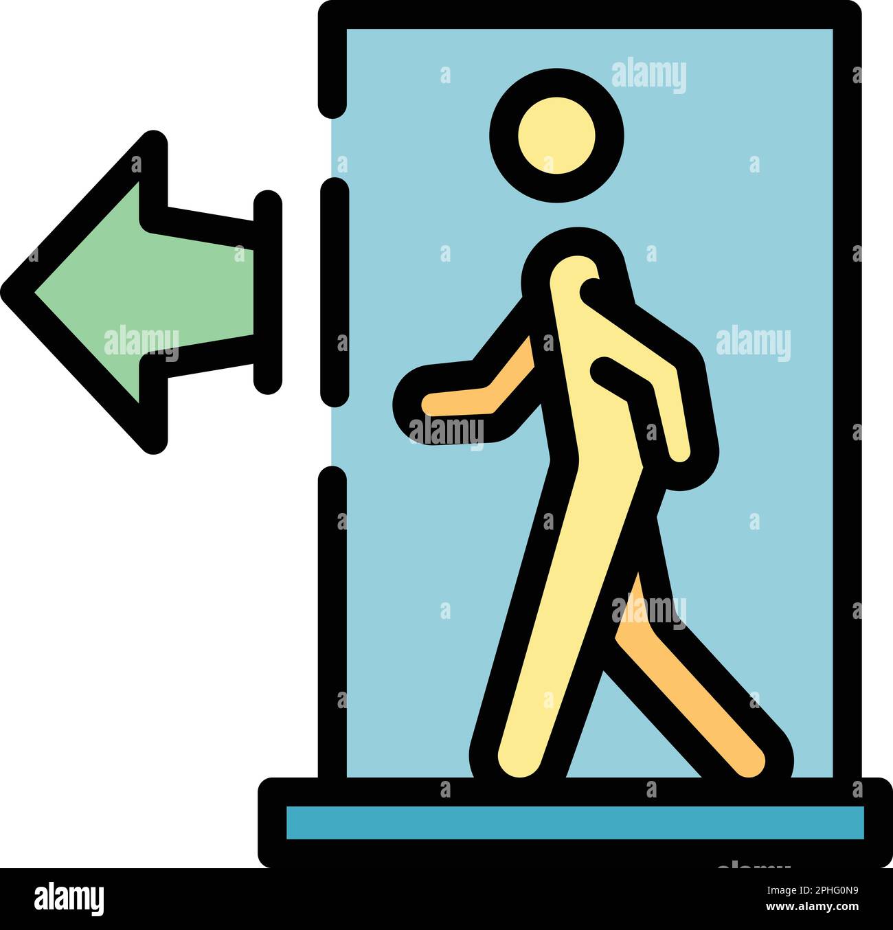 Walk through exit door icon. Outline Walk through exit door vector icon ...