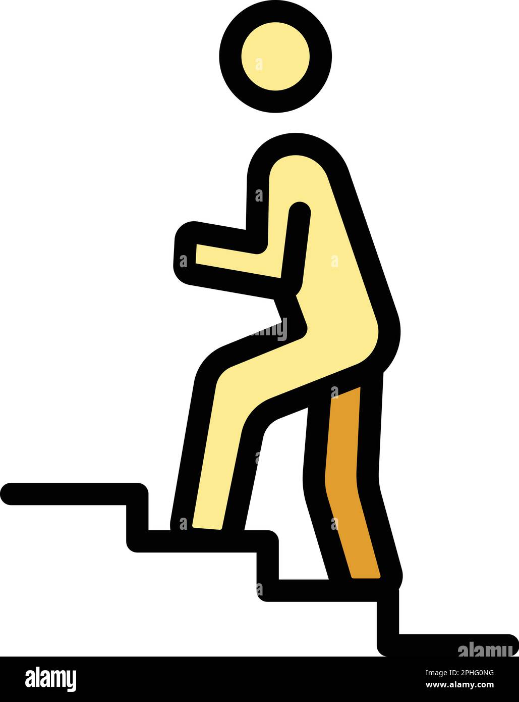 Man up stairs icon. Outline Man up stairs vector icon for web design ...