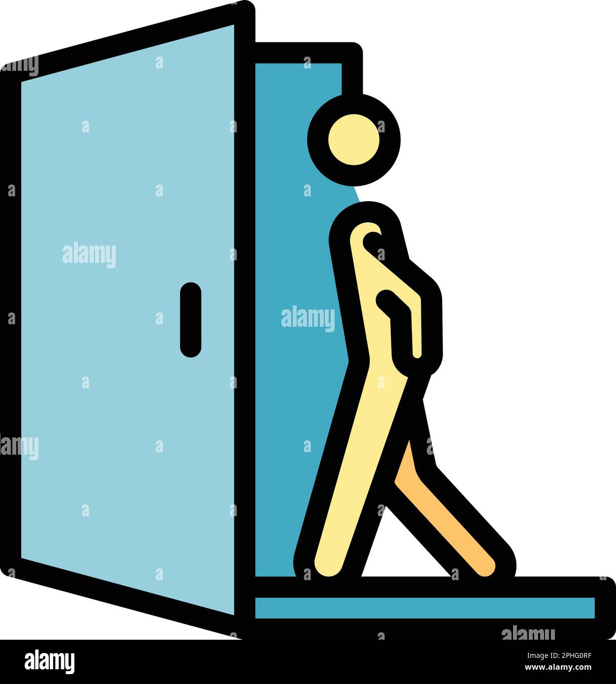 Walk through evacuation door icon. Outline Walk through evacuation door ...