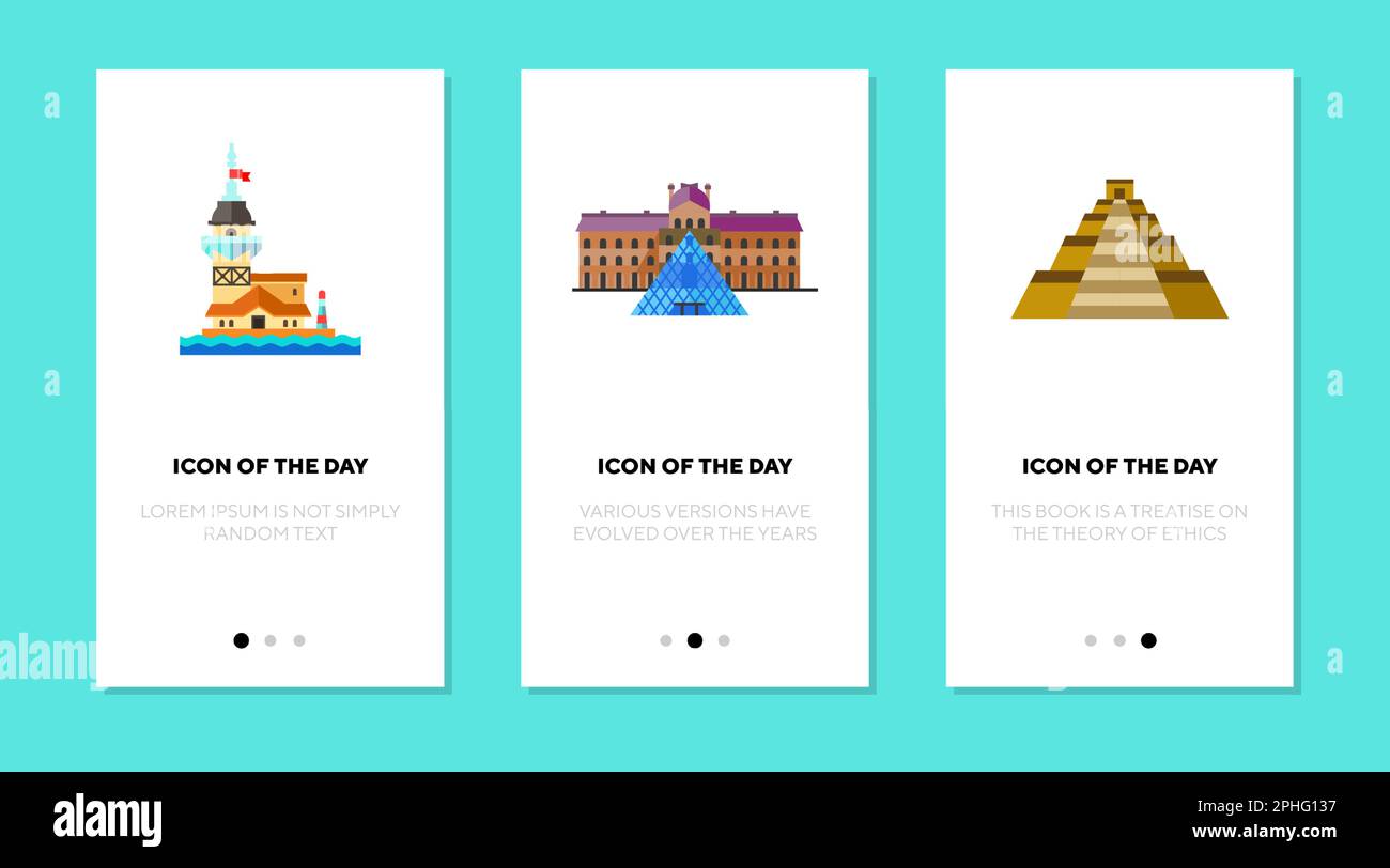 Historical buildings flat icon set Stock Vector Image & Art - Alamy