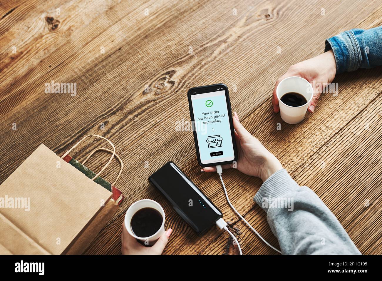 Online shopping. Paying online. Ordering product in online shop using ...