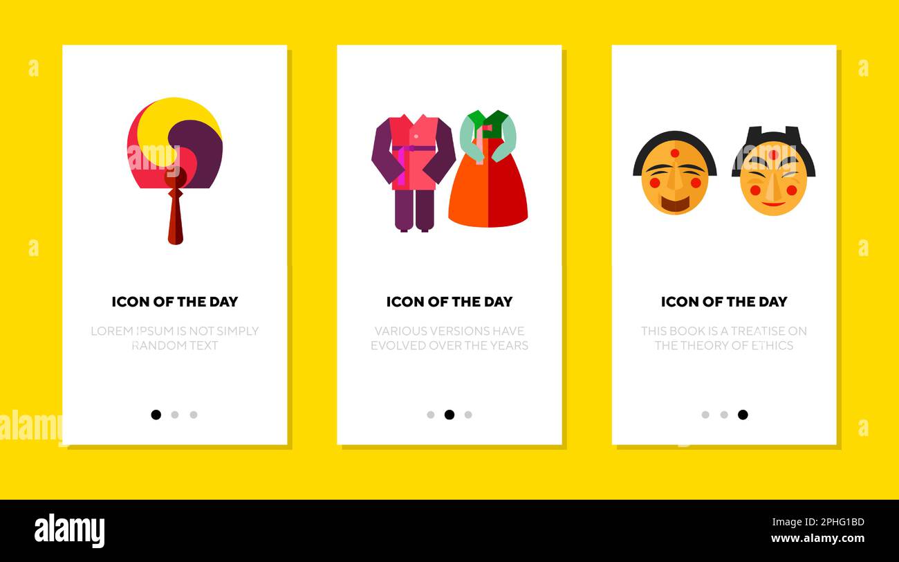 Korean symbols flat icon set Stock Vector Image & Art - Alamy